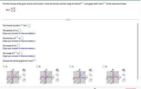 solved find the inverse of the given one to one function f