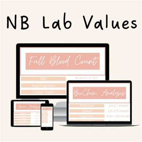 Nb Lab Values For Medicine Nursing Lab Values Cheat Sheet Etsy