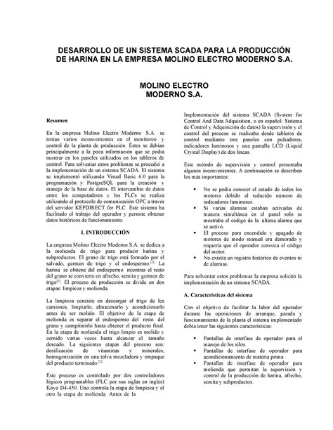 desarrollo de un sistema scada para la producci n de harina en la