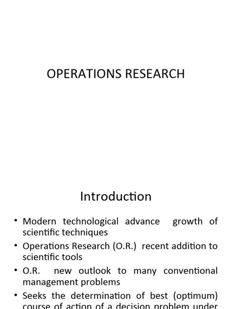 operations research introduction pdf operations research