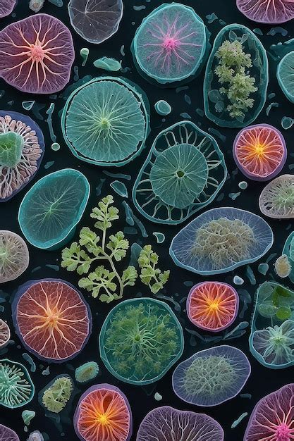 Plant Cells Viewed Via A Microscope Generative Ai Premium Ai Generated Image