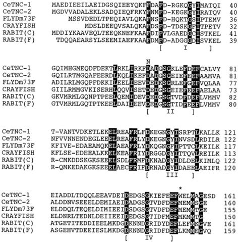 Comparison Of Amino Acid Sequences Of Troponin C 1 Of C Elegans With A Download Scientific
