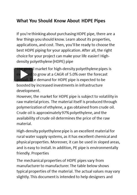 What You Should Know About Hdpe Pipes Presentation Free To Download