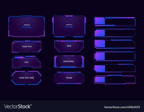 Game Panel Streaming Overlay Interface Elements Vector Image