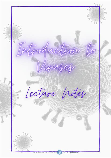SOLUTION Introduction To Viruses Lecture Notes Studypool