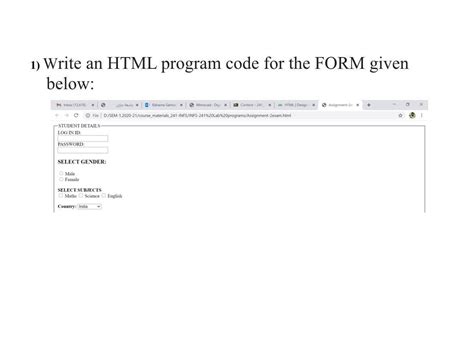 Solved Write An HTML Program Code For The FORM Given Chegg