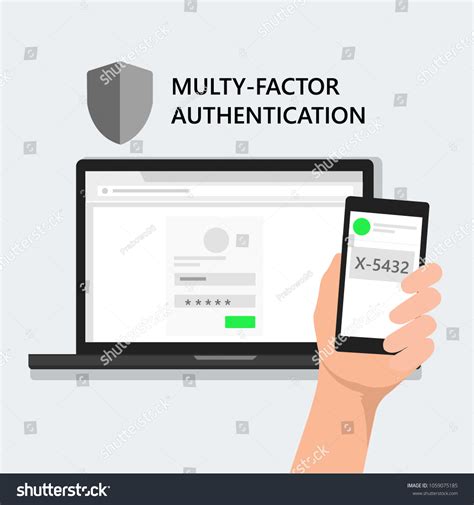 Two Steps Authentication Concept Verification Code Stock Vector