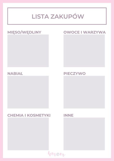 Lista Zakupów Do Druku