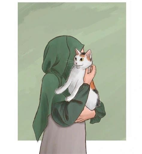 Muslim Cat Pfp Islamic Art Cartoon Style Islamic Cat Cute Cartoon