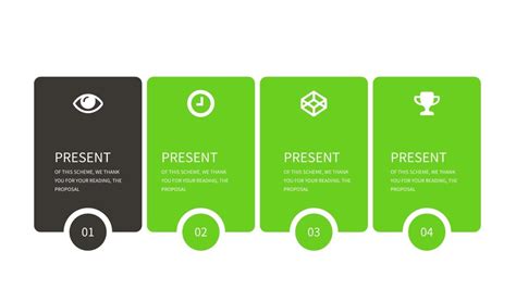 Group Of Three Green Rectangles With Symbols On Them Google Slide Theme And Powerpoint Template