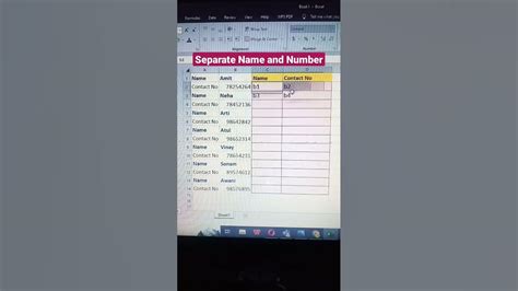 seprate name and number in excel shorts analytics shortvideo excel