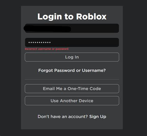 False Incorrect Password Rrobloxhelp