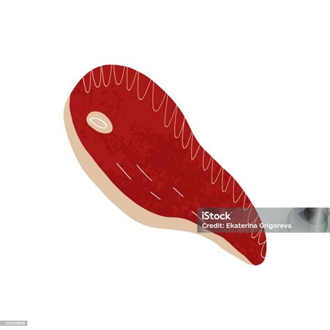 만화 쇠고기 또는 돼지 고기 스테이크 손으로 그린 음식은 질감과 고립 된 일러스트 건강한 생활방식에 대한 스톡 벡터 아트 및 기타 이미지 건강한 생활방식 건강한 식생활