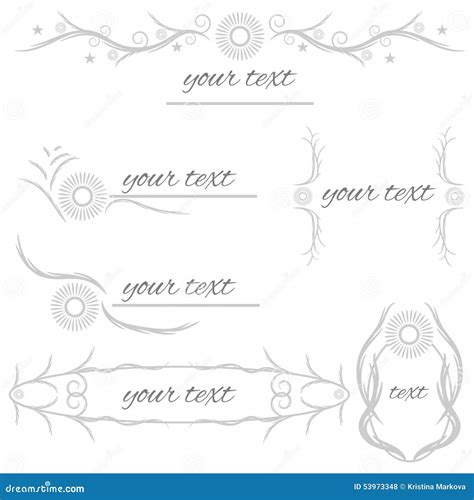Set Border Design Element Stock Vector Illustration Of Menu