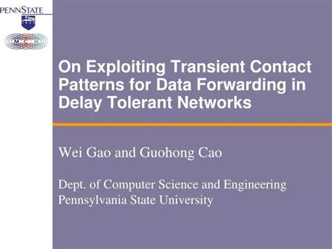 Ppt On Exploiting Transient Contact Patterns For Data Forwarding In