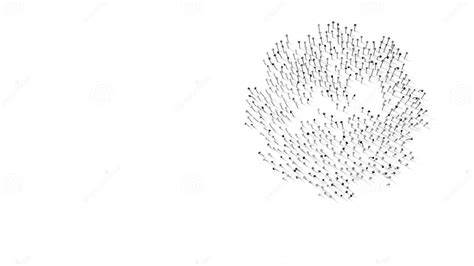 3d Rendering Of Nails In Shape Of Symbol Of Gear With Shadows Isolated