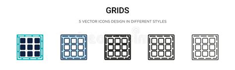 Grids Icon In Trendy Design Style Grids Icon Isolated On White Background Stock Vector