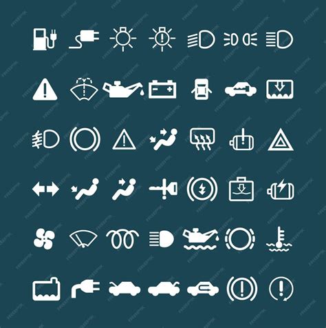 Premium Vector Car Dashboard Panel Icon Set