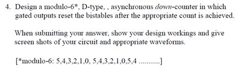 solved design a modulo 6 d type asynchronous own counter
