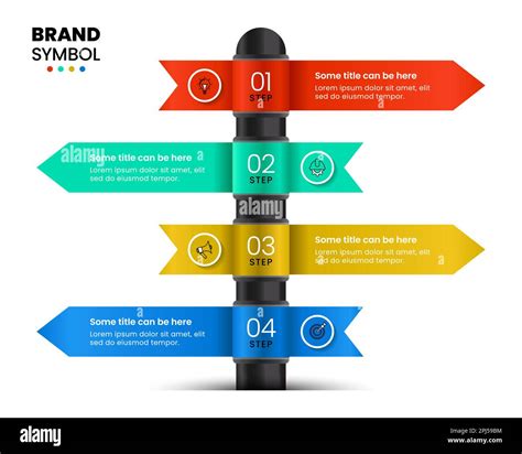 Infographic Template With Icons And 4 Options Or Steps Signpost Can Be Used For Workflow