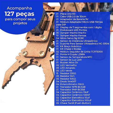 kit arduino robótica eletrogate 12 anos