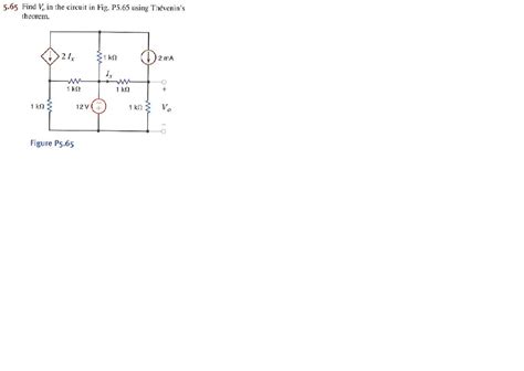 solved find v in the circuit in fig p5 65 using s
