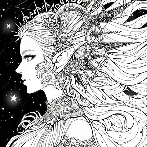 천체 스케치 매혹적 인 라인 아트 의 별자리 컬러링 책 프리미엄 Ai 생성 이미지