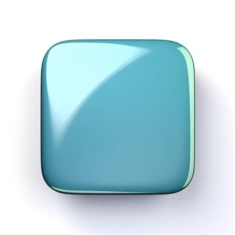 Premium Photo Blank Mobile Application Icon Button Turquoise Square