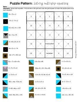 Solving Multi Step Equations Color Mystery Picture Solving Multi Step Equations Multi Step