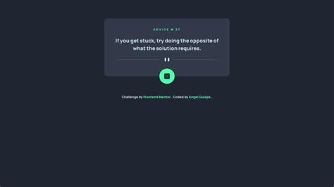 frontend mentor responsive advice generatos using tailwind and js