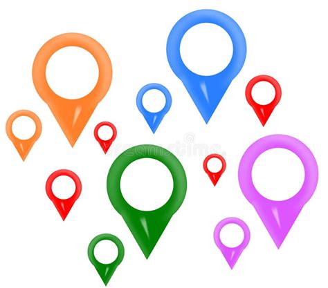 The Illustrations And Clipart Set Of Map Pointers With Pins Stock