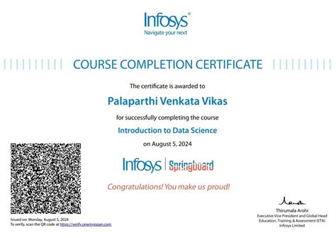 Palaparthi Venkata Vikas On Linkedin Datascience Infosysspringboard Continuouslearning