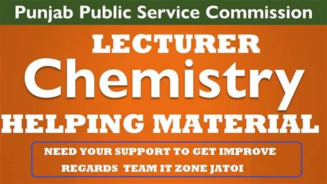 Ppsc Lecturer Chemistry Helping Material Chemistry Help Lecture