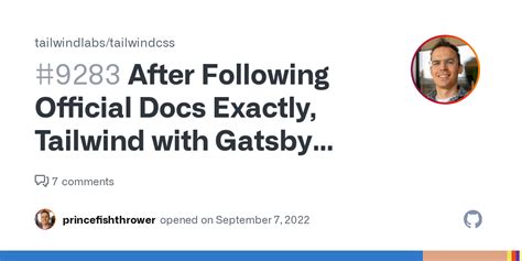 after following official docs exactly tailwind with gatsby doesn t