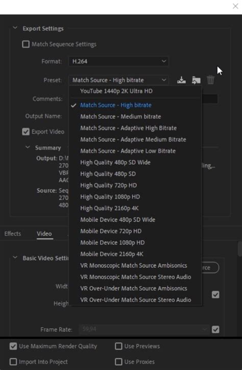 Adobe Premiere Export H264 Preset Problem Adobe Community 12205769