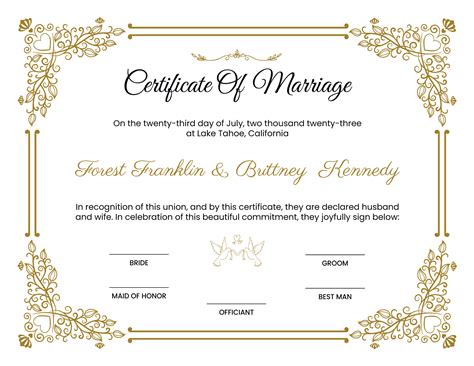 Lavender Romance Marriage Certificate Template Landscape Wordlayouts