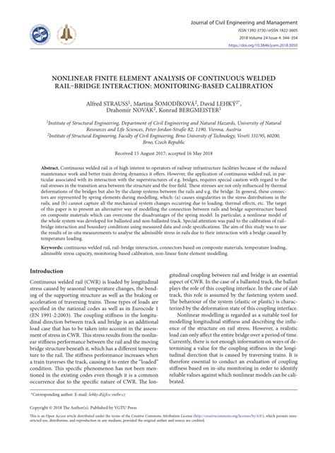 pdf nonlinear finite element analysis of continuous welded rail