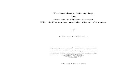 pdf technology mapping for lookup table based field programmable gate
