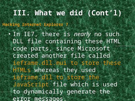 Pptx An Introduction To Internet Explorer Dll Vulnerability And