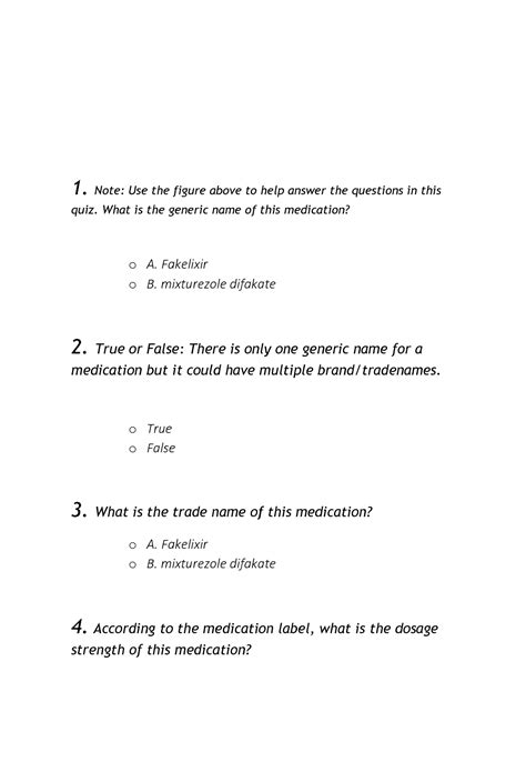 Medication Label Quiz At William Melendez Blog