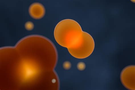 Premium Photo Orange Spheres And Molecular Model Random Distributed
