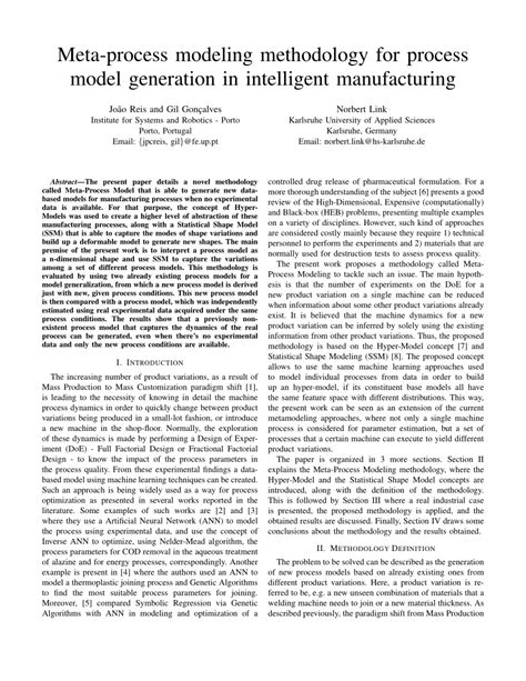 Pdf Meta Process Modeling Methodology For Process Model Generation In