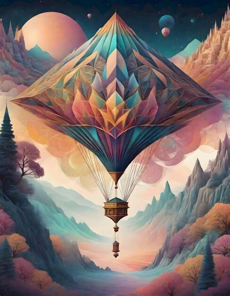 Floating Object Over Vibrant Landscape Premium Ai Generated Image