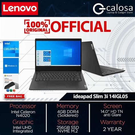 Jual Lenovo Ideapad Slim I Igl N Ram Gb Gb Ssd Hd Win Ohs W Defender Di