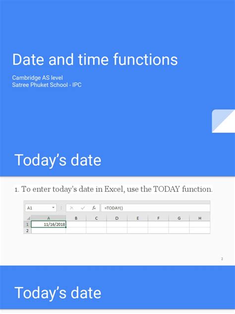 date and time functions cambridge as level satree phuket school ipc