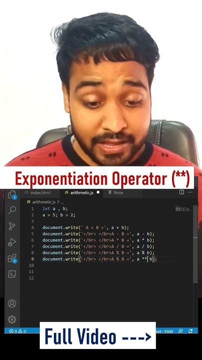 Exponentiation Operator In Javascript Youtube
