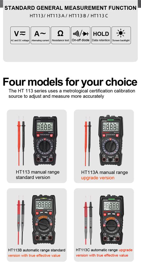 Mayilon Ht B Autorange Digital Multimeter Counts V A With M Ohms True Rms
