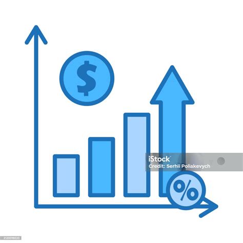 달러와 백분율이 있는 금융 성장 차트 투자 증가 그래프 경제적 성공 개념 벡터 일러스트 레이 션입니다 주당순이익 10 개념에