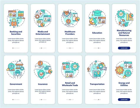 Big Data Applications Onboarding Mobile App Screen Set Digitalization Walkthrough 5 Steps