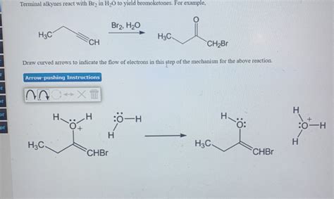 Solved Terminal alkynes react with Bry in H20 to yield | Chegg.com